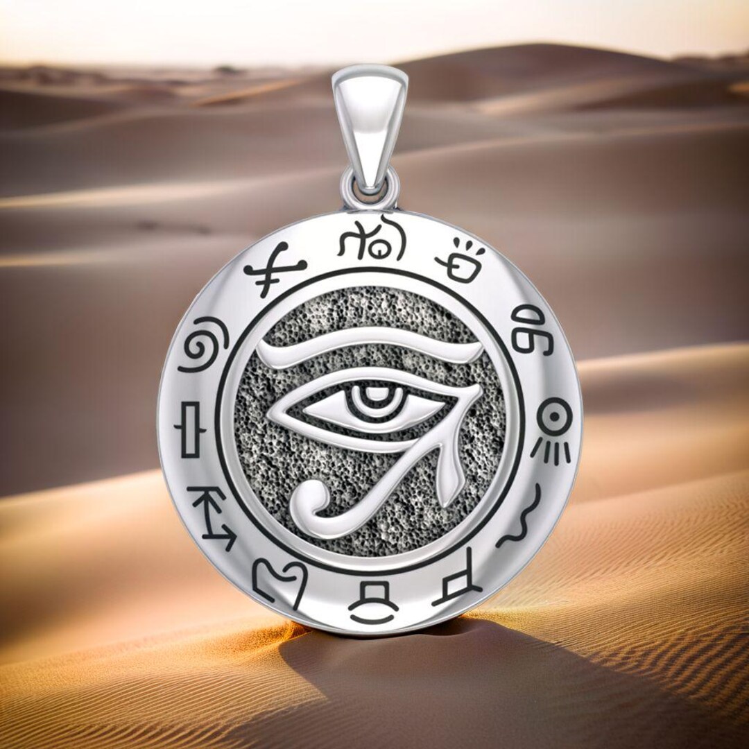 Eye of Horus Sterling Silver Egypt Talisman Pendant - Etsy