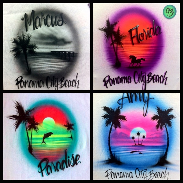 Custom Airbrush Shirts Beach - Etsy