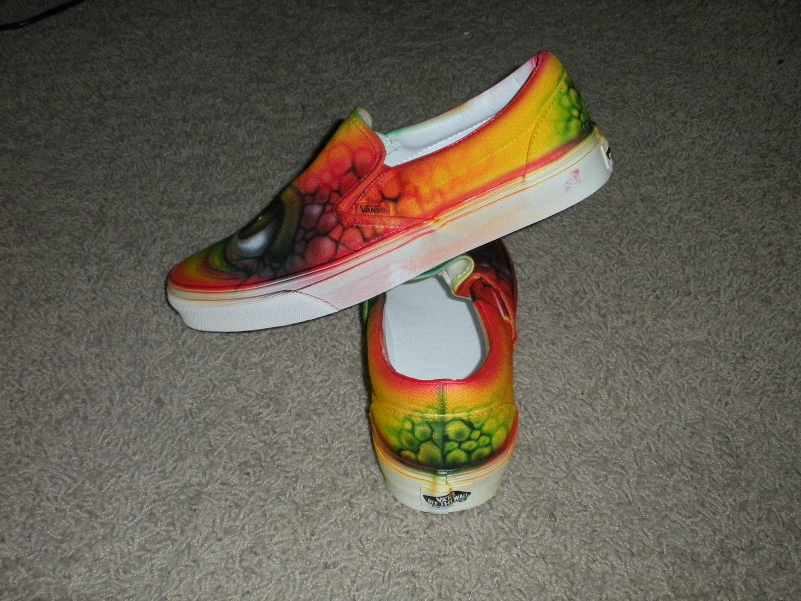 Airbrushed Airbrush Custom VANS Skate Skater Canvas Shoes Lizard Eye ...