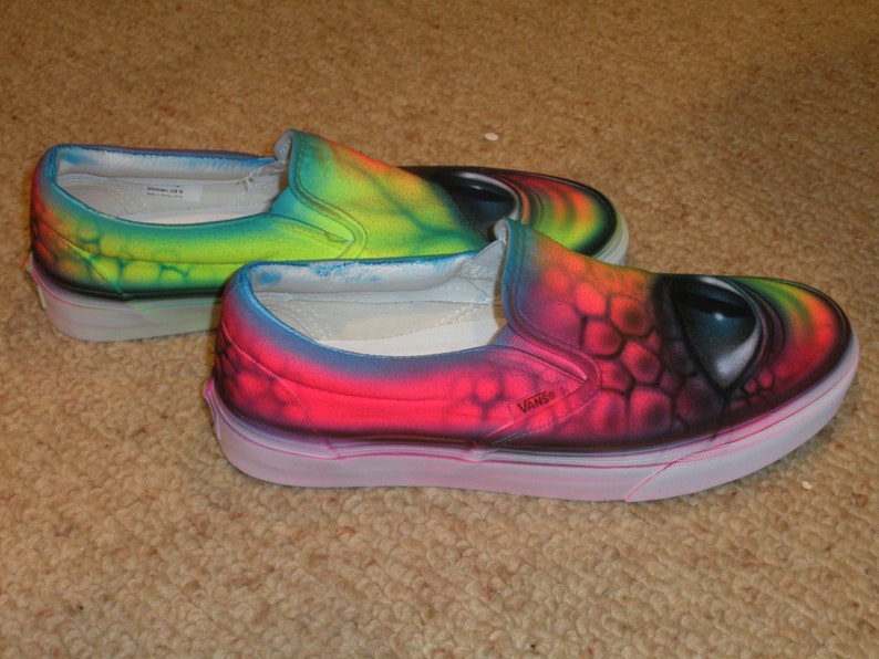 Airbrushed Airbrush Custom VANS Skate Skater Canvas Shoes Lizard Eye ...