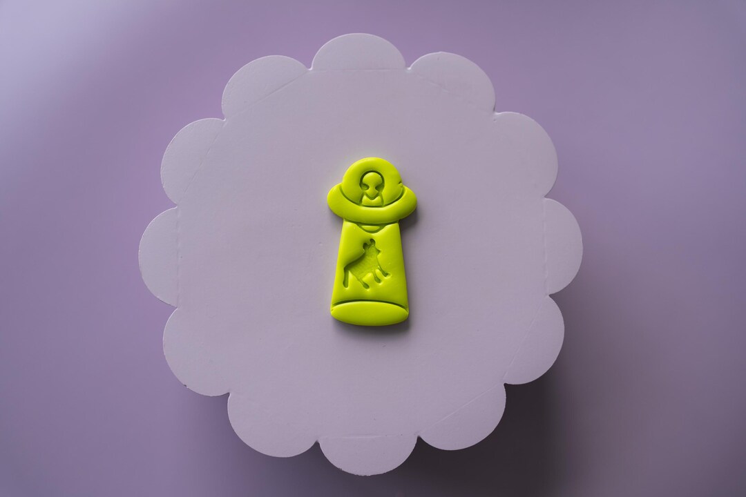 Alien Spaceship Cow Adducting Clay Cutter Embossed Unique Polymer Clay ...