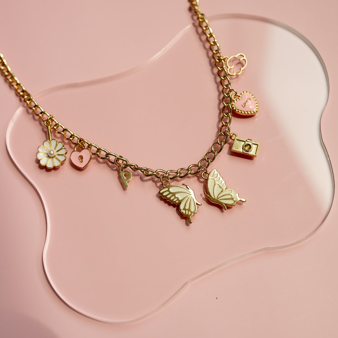 Design Your Own Custom Charm Necklace Gold Charm Necklace Customizable ...