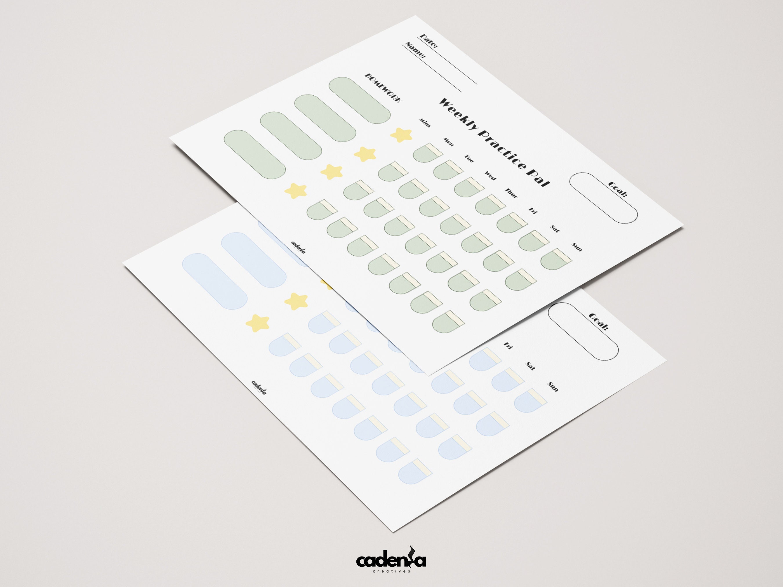 Printable Weekly Practice Chart Reward Sticker Practice Log Music ...