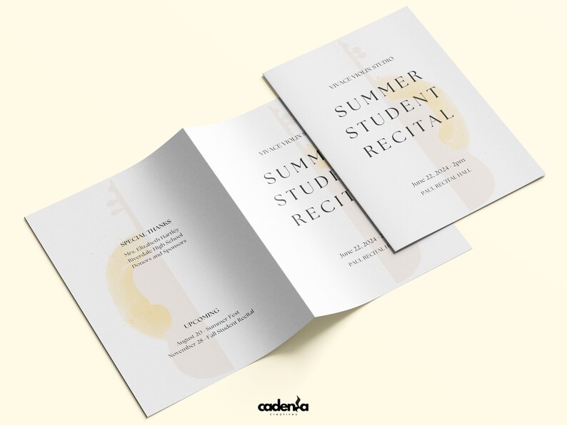 Violin Summer Recital Templates Canva | Editable Recital Program ...