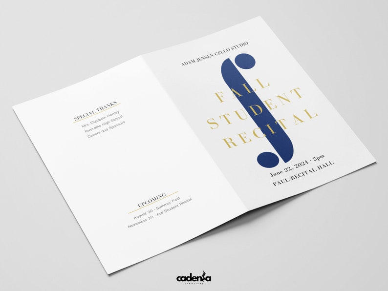 Fall Student Recital Templates Editable Canva Music Program Printable ...