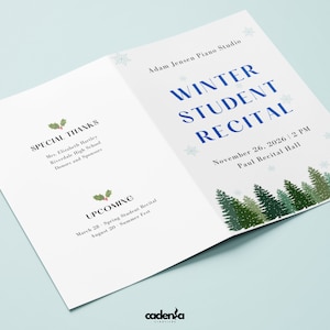 Winter Student Recital Template | Editable Canva Music Program ...