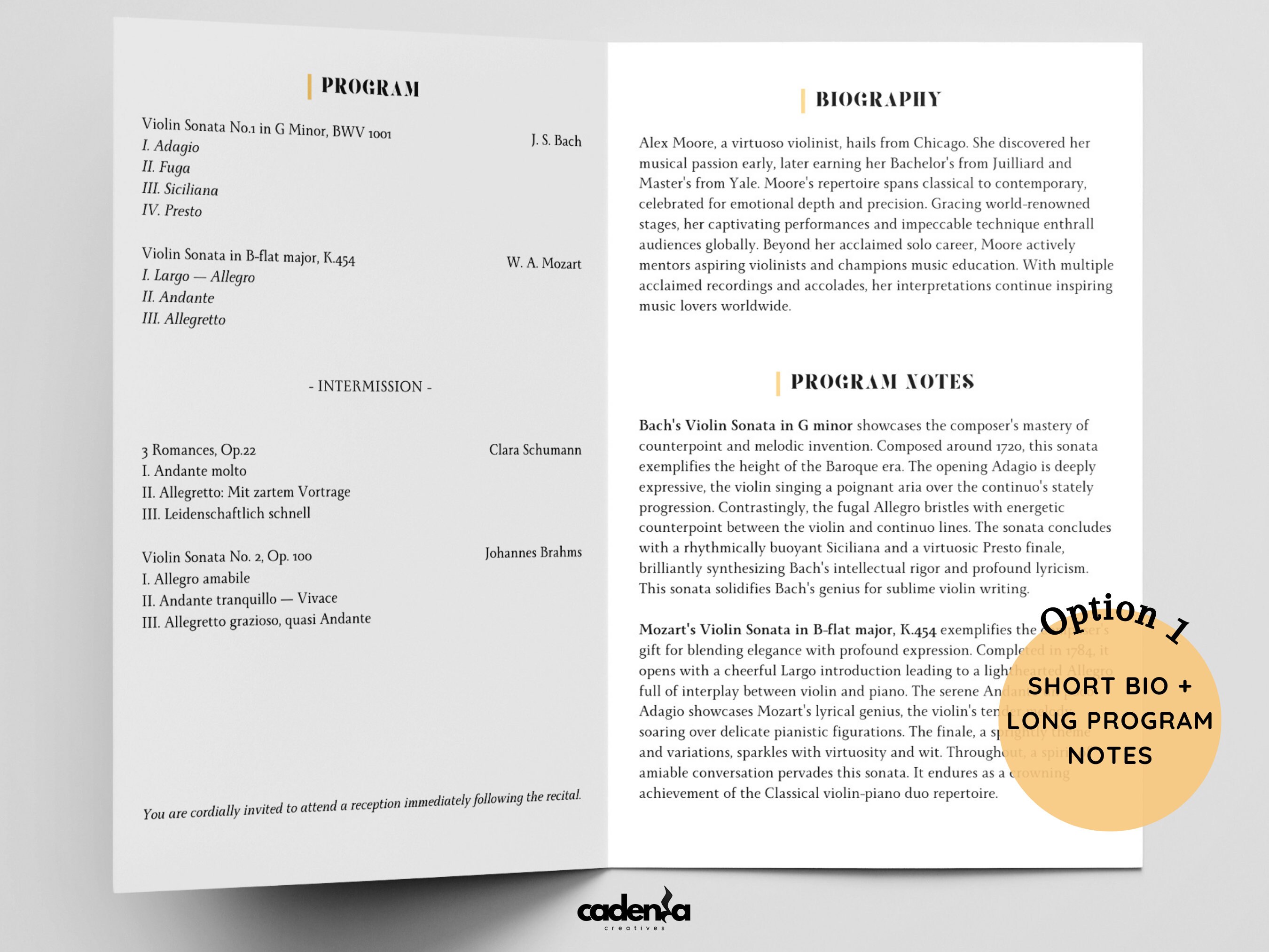 Solo Recital Program Template | Editable Canva Program Template ...