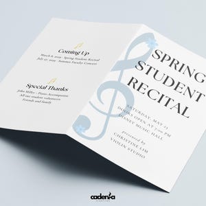 Spring Recital Program Template Canva | Editable Templates for Music ...