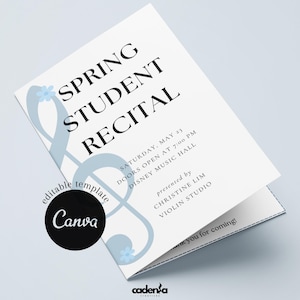 Spring Recital Program Template Canva | Editable Templates for Music ...
