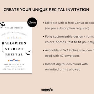 Halloween Music Recital Invitation | Editable Party Invite Template ...