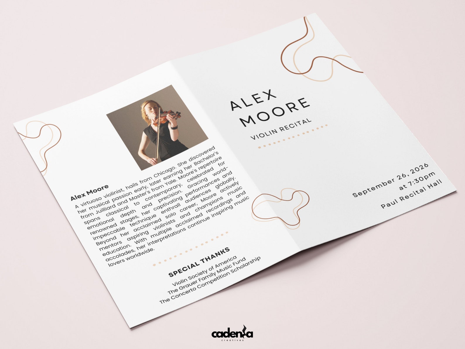 Solo Recital Program Template | Editable Canva Program Template ...