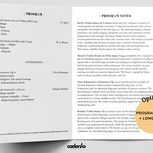 Solo Recital Program Template | Editable Canva Program Template ...