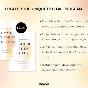 Violin Summer Recital Templates Canva | Editable Recital Program ...