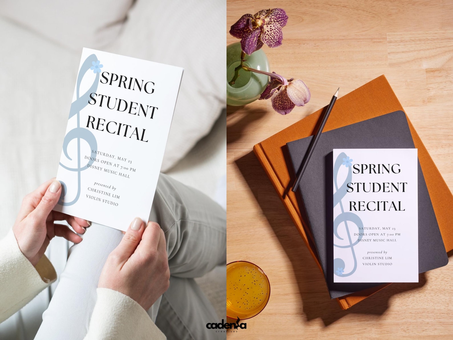 Spring Recital Program Template Canva | Editable Templates for Music ...
