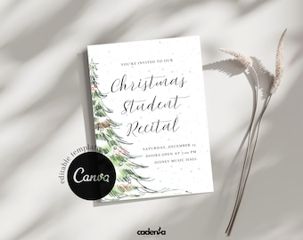 Festive Holiday Music Recital Program | Christmas Concert Template ...