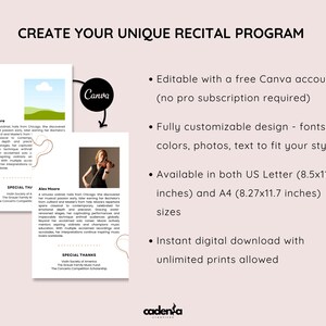 Solo Recital Program Template | Editable Canva Program Template ...