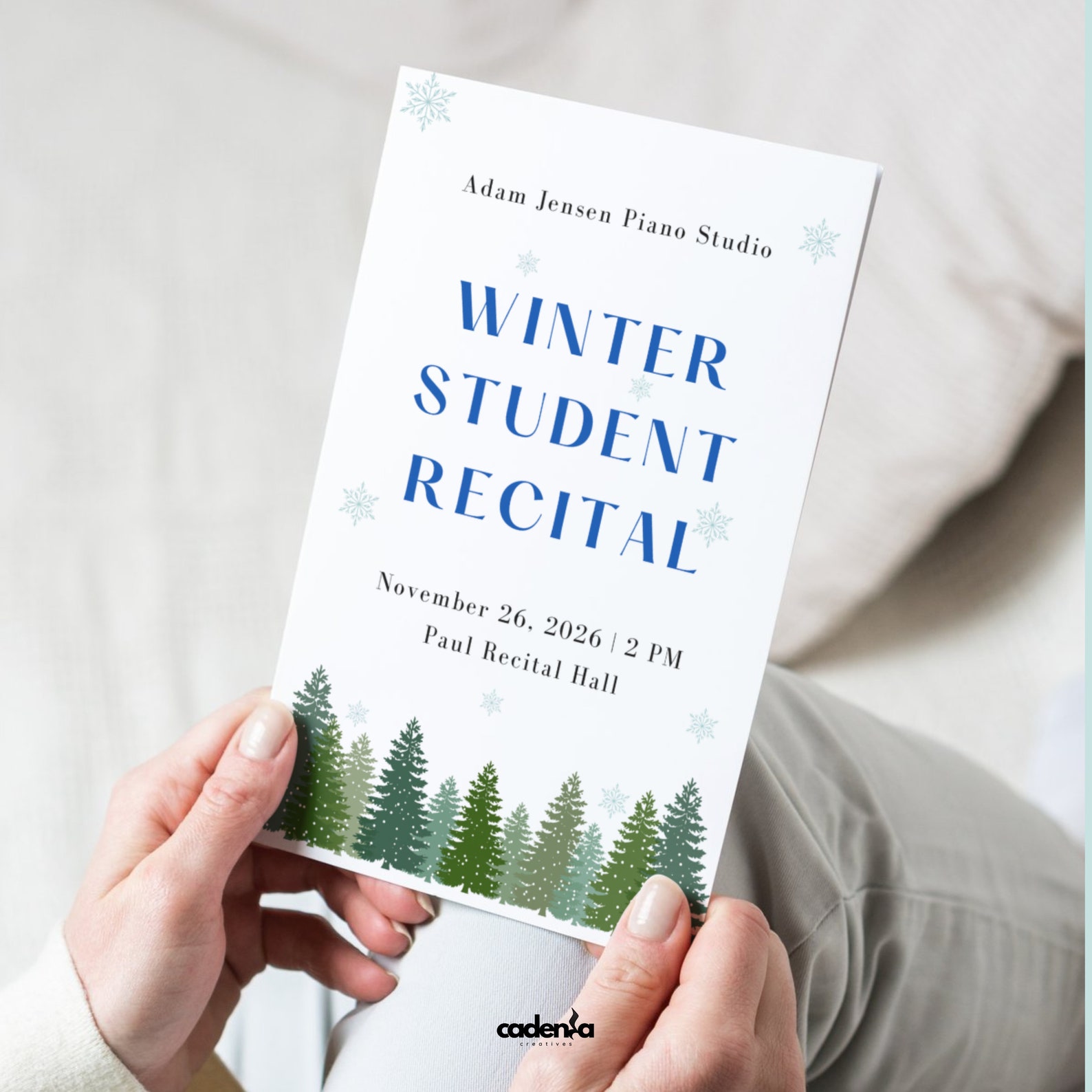 Winter Student Recital Template | Editable Canva Music Program ...