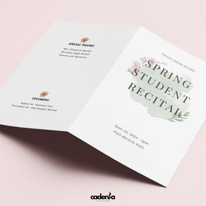 Spring Recital Program Template Canva | Editable Templates for Music ...