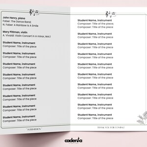 Editable Spring Student Recital Templates | Music Recital Program ...