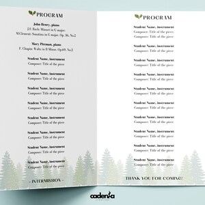 Winter Student Recital Template | Editable Canva Music Program ...