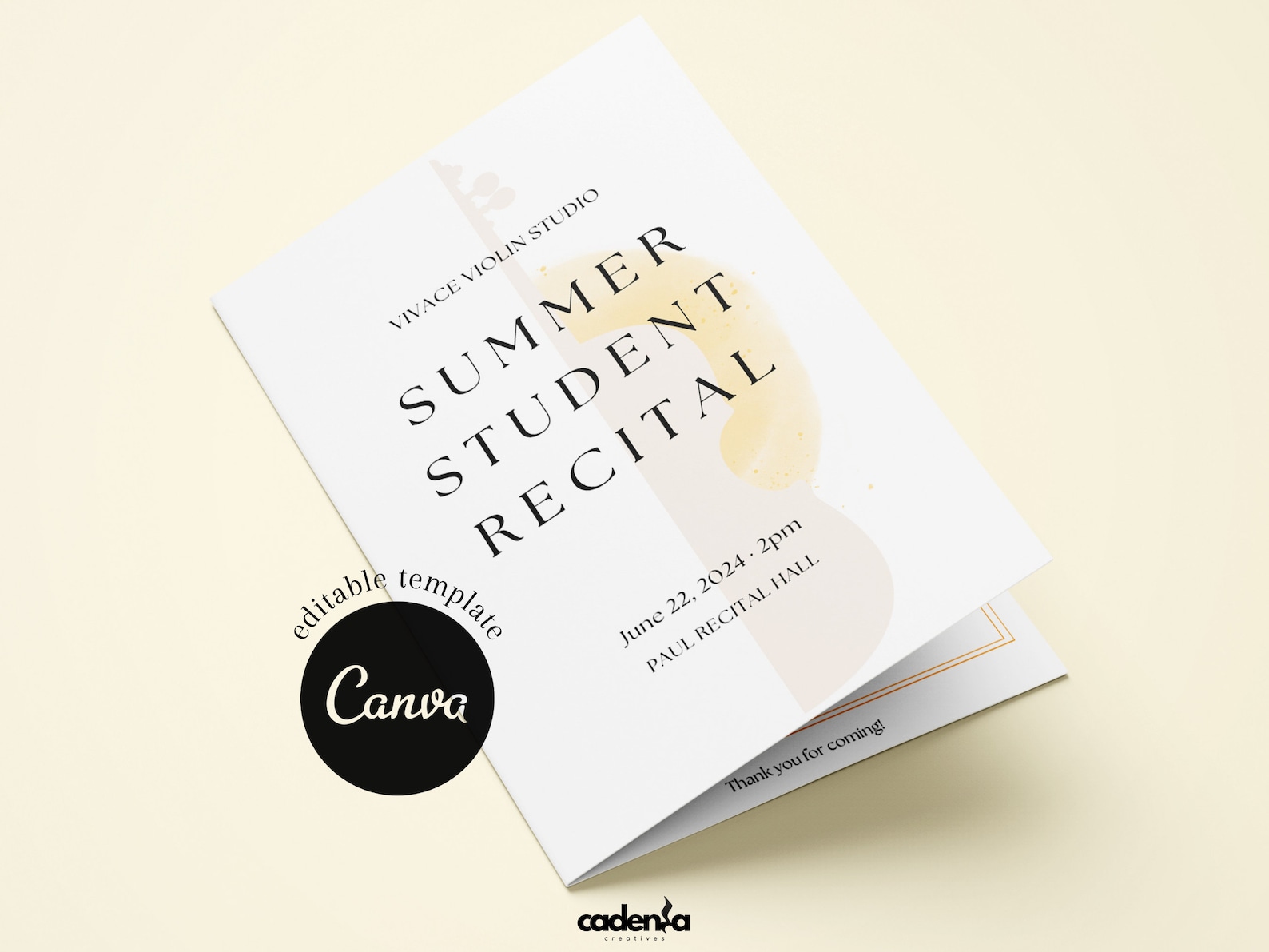 Violin Summer Recital Templates Canva | Editable Recital Program ...