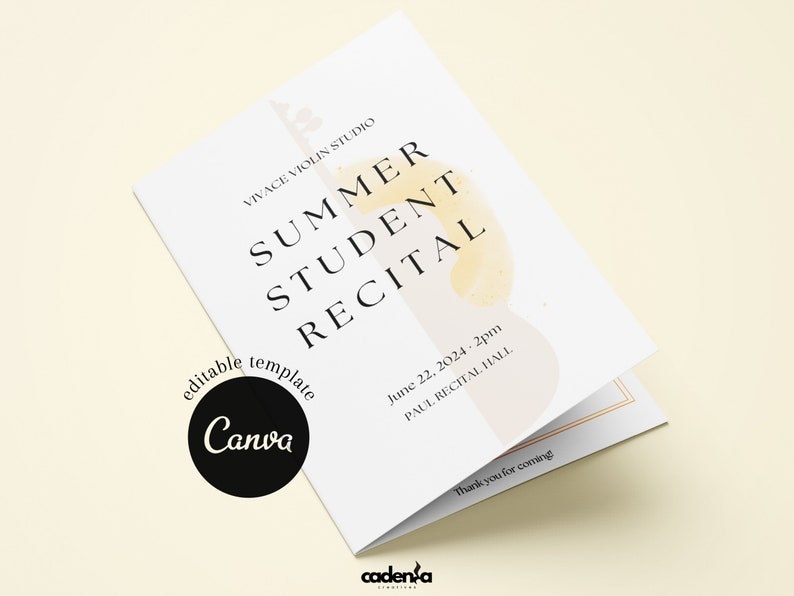 Violin Summer Recital Templates Canva | Editable Recital Program ...