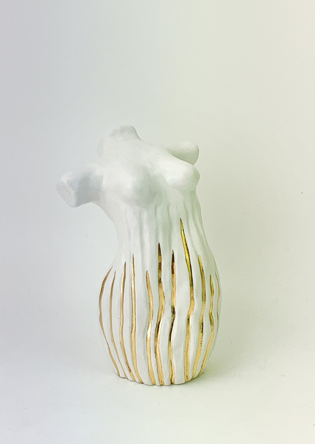 White Gold Torso Figurine Body Sculpture Pottery Home Decor - Etsy