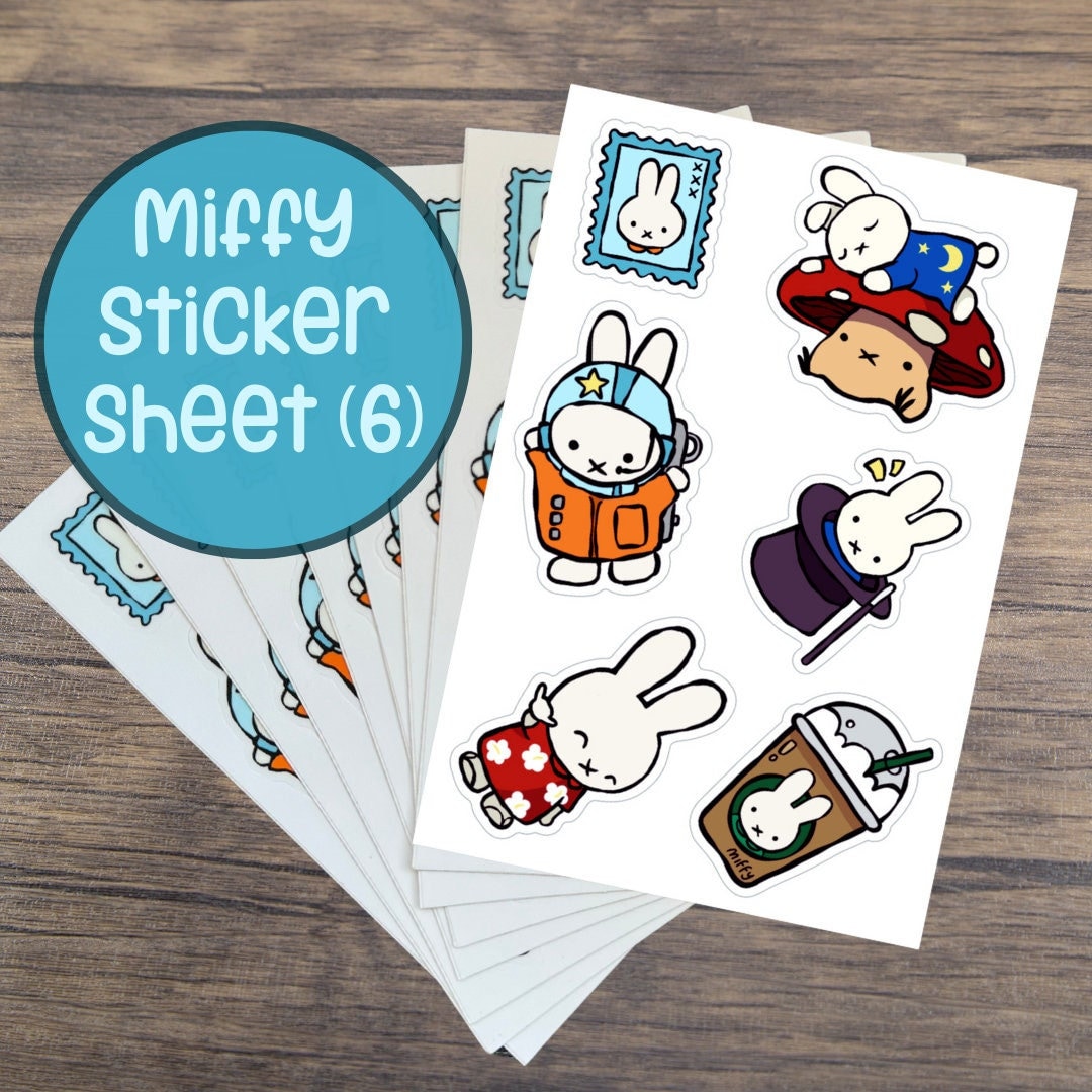 Cute Miffy Sticker Sheet Miffy Sticker Pack, Waterproof Stickers, Animal Sticker, Vinyl Sticker ...