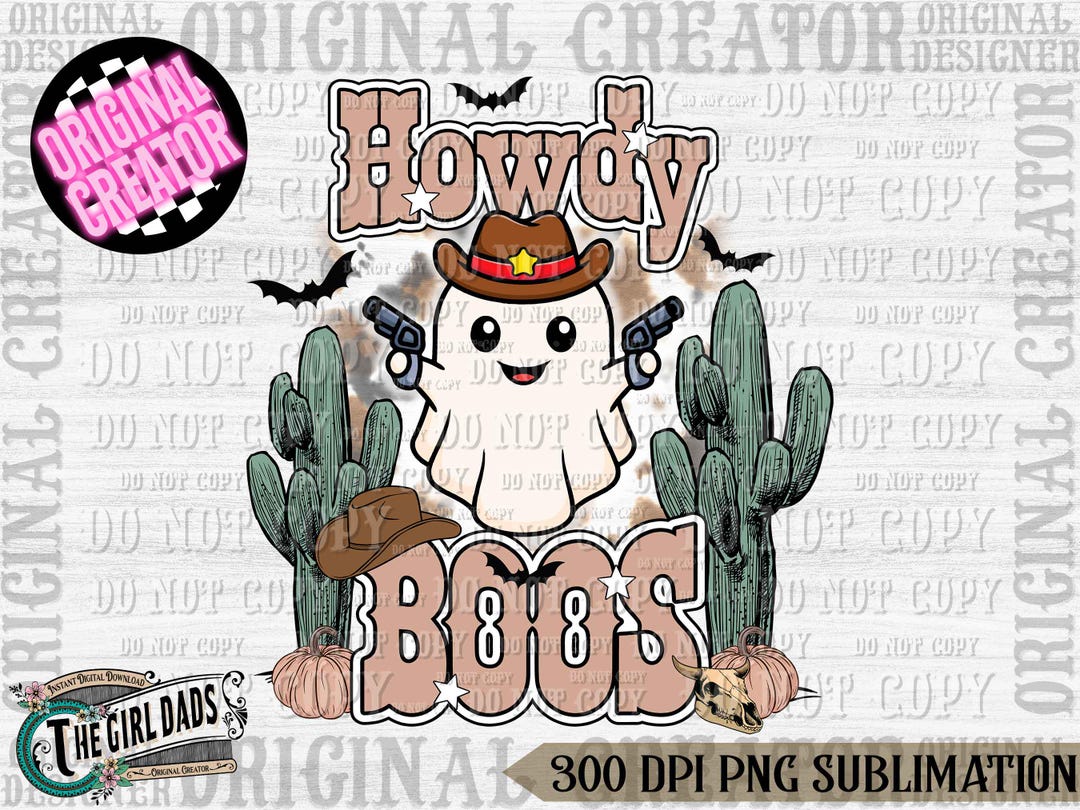 Western Halloween, Howdy Boos PNG, Halloween PNG, Boo PNG, Western ...