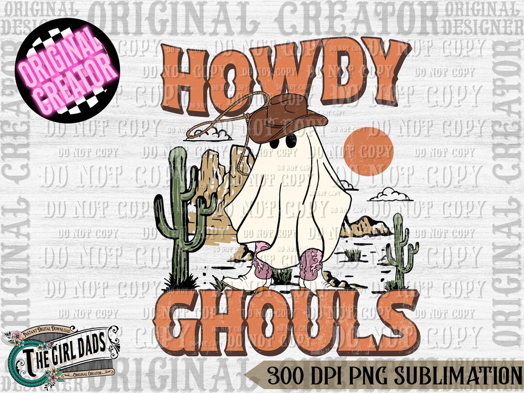 Halloween PNG, Howdy Ghouls PNG, Western Halloween Fall Ghosts Print ...