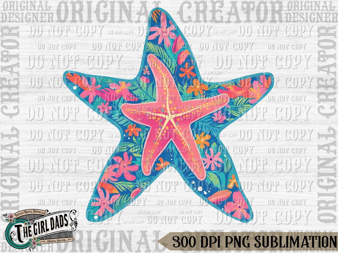 Starfish PNG Beach Coastal Hawaii Preppy Beach Digital Design Cute ...