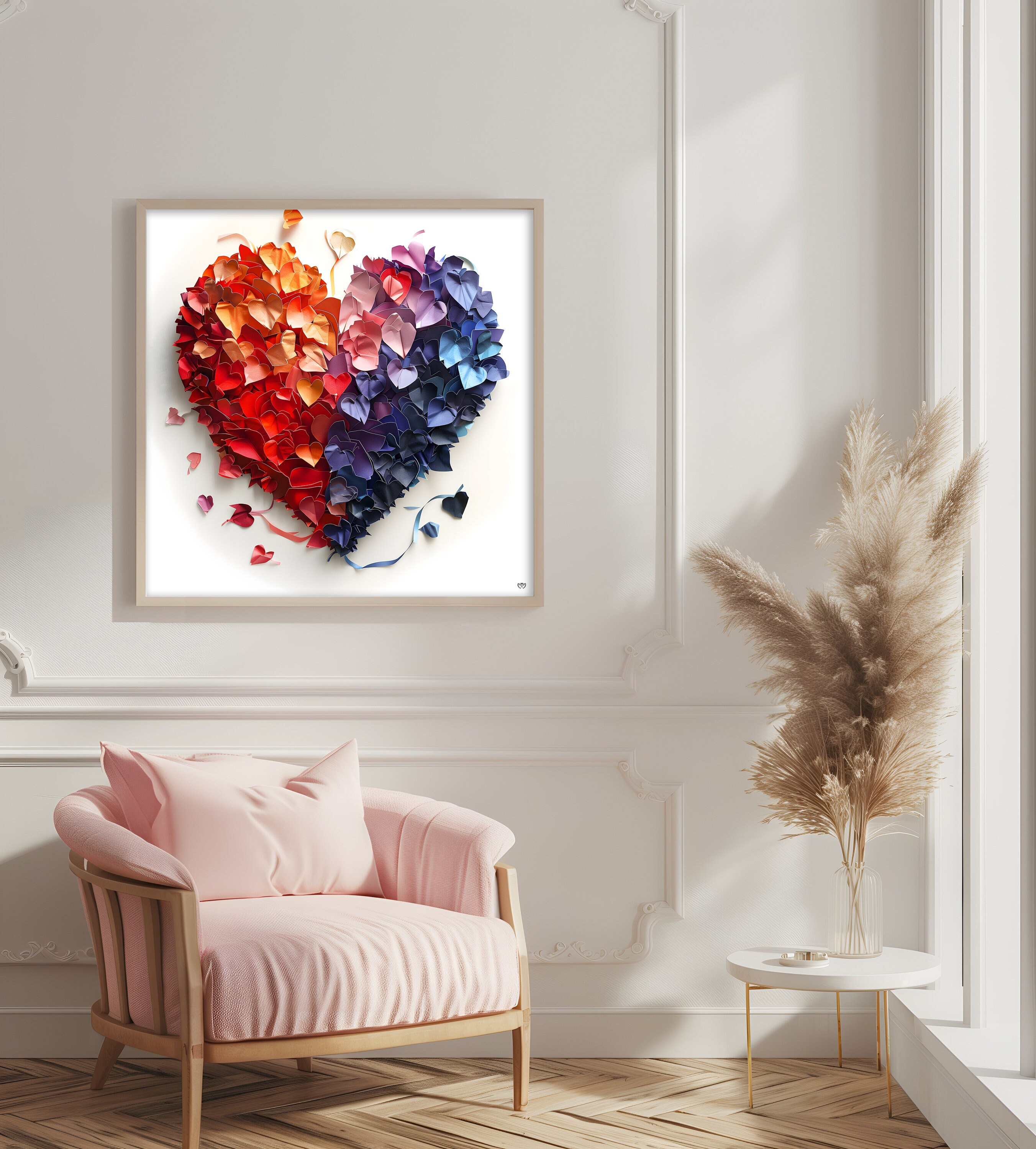 Printable Heart Digital Art, Heart Drawing to Decorate. "multicolor ...
