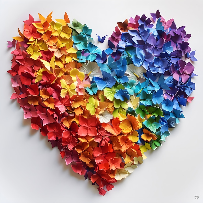 Printable Heart Digital Art, Heart Drawing to Decorate. multicolor ...