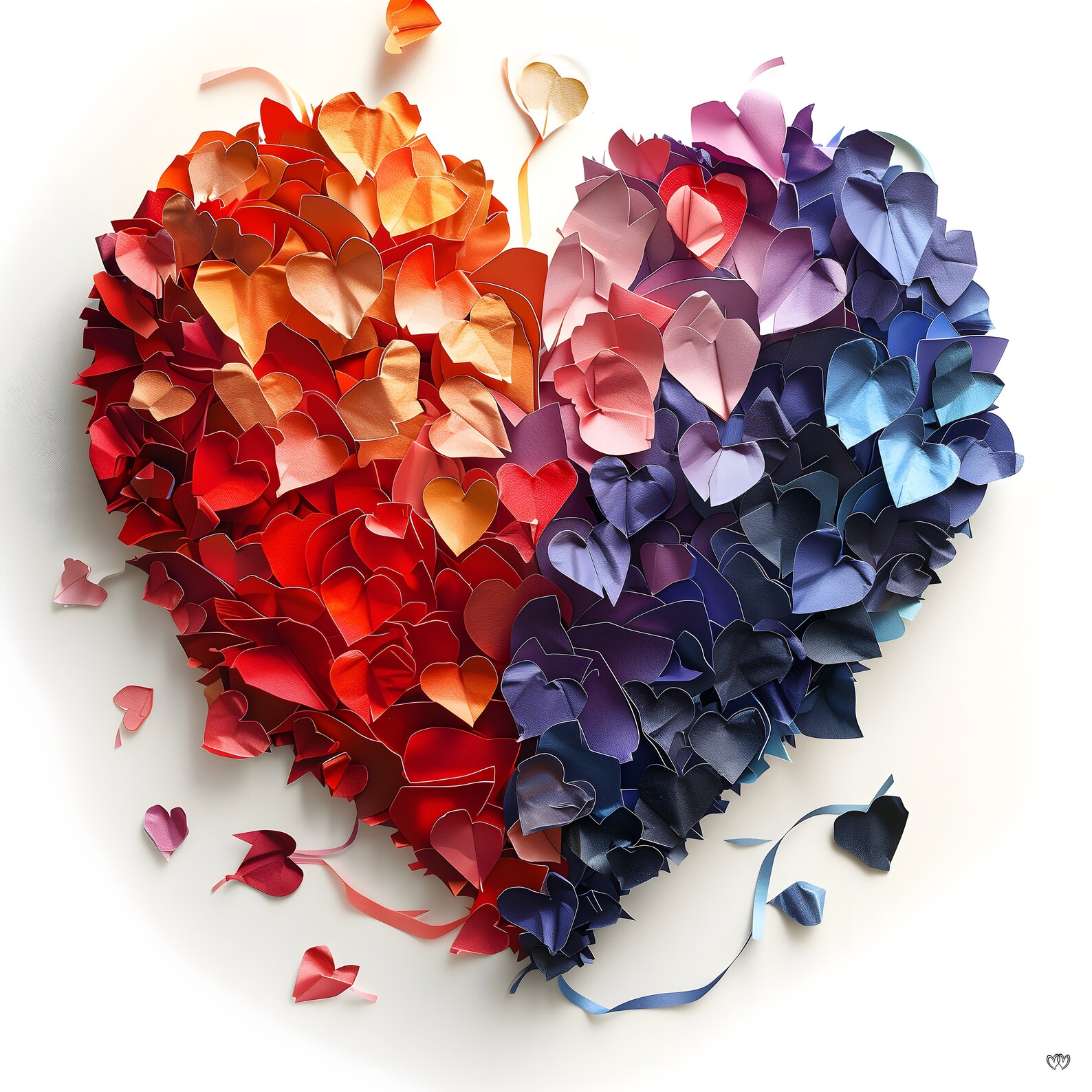 Printable Heart Digital Art, Heart Drawing to Decorate. "multicolor ...