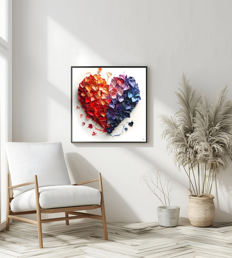 Printable Heart Digital Art, Heart Drawing to Decorate. "multicolor ...
