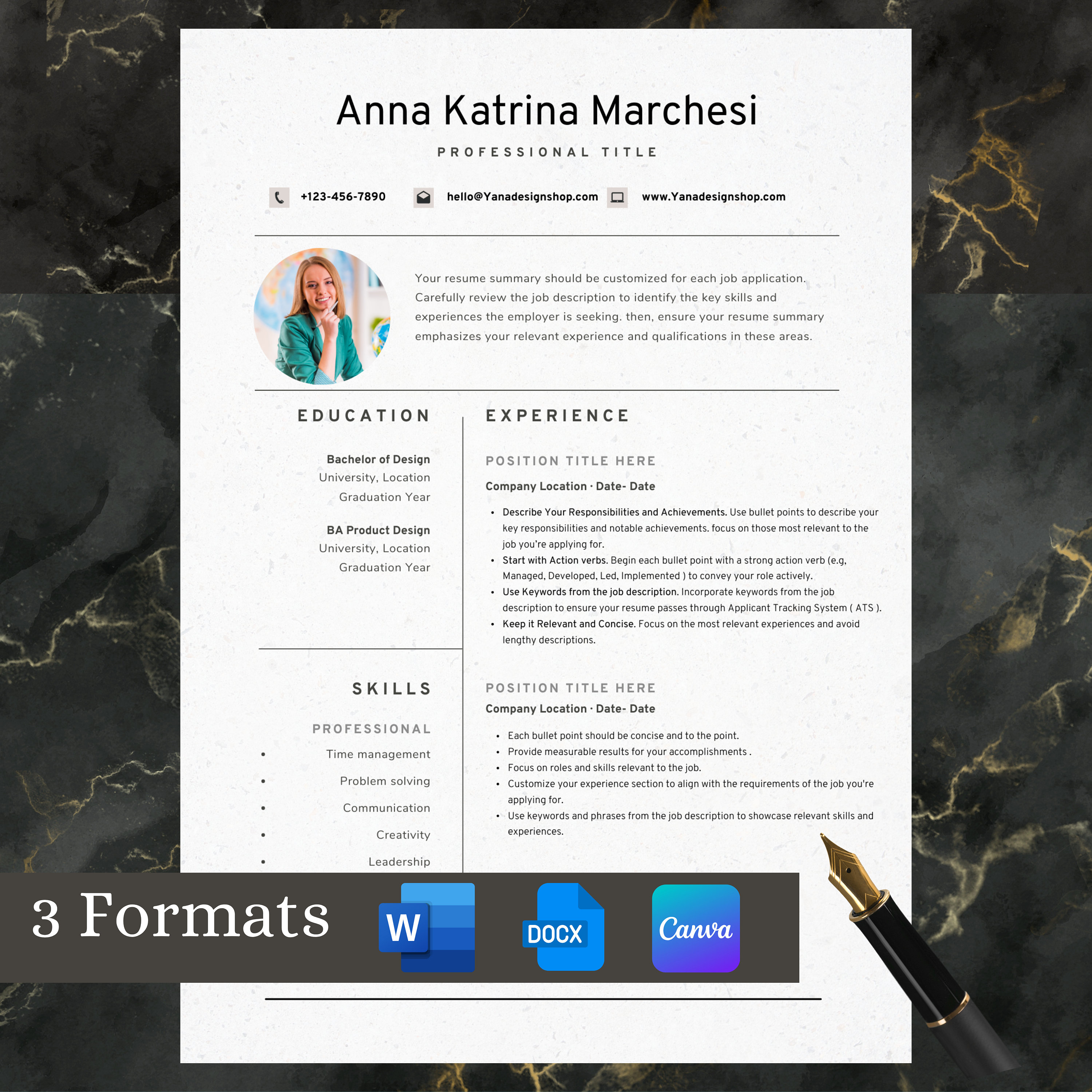Professional Resume Template With Photo Resume Template Google Docs ...