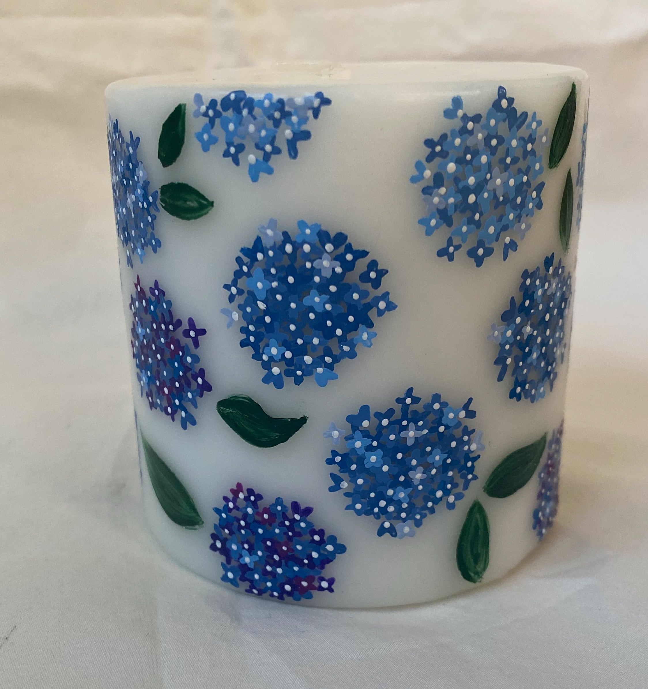 Pillar Candles - Blue Hydrangeas - Etsy