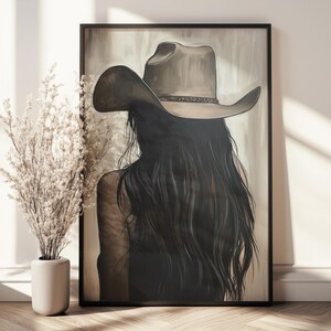 Cowgirl Portrait Art Print | Western Rustic Country Farmhouse Decor ...
