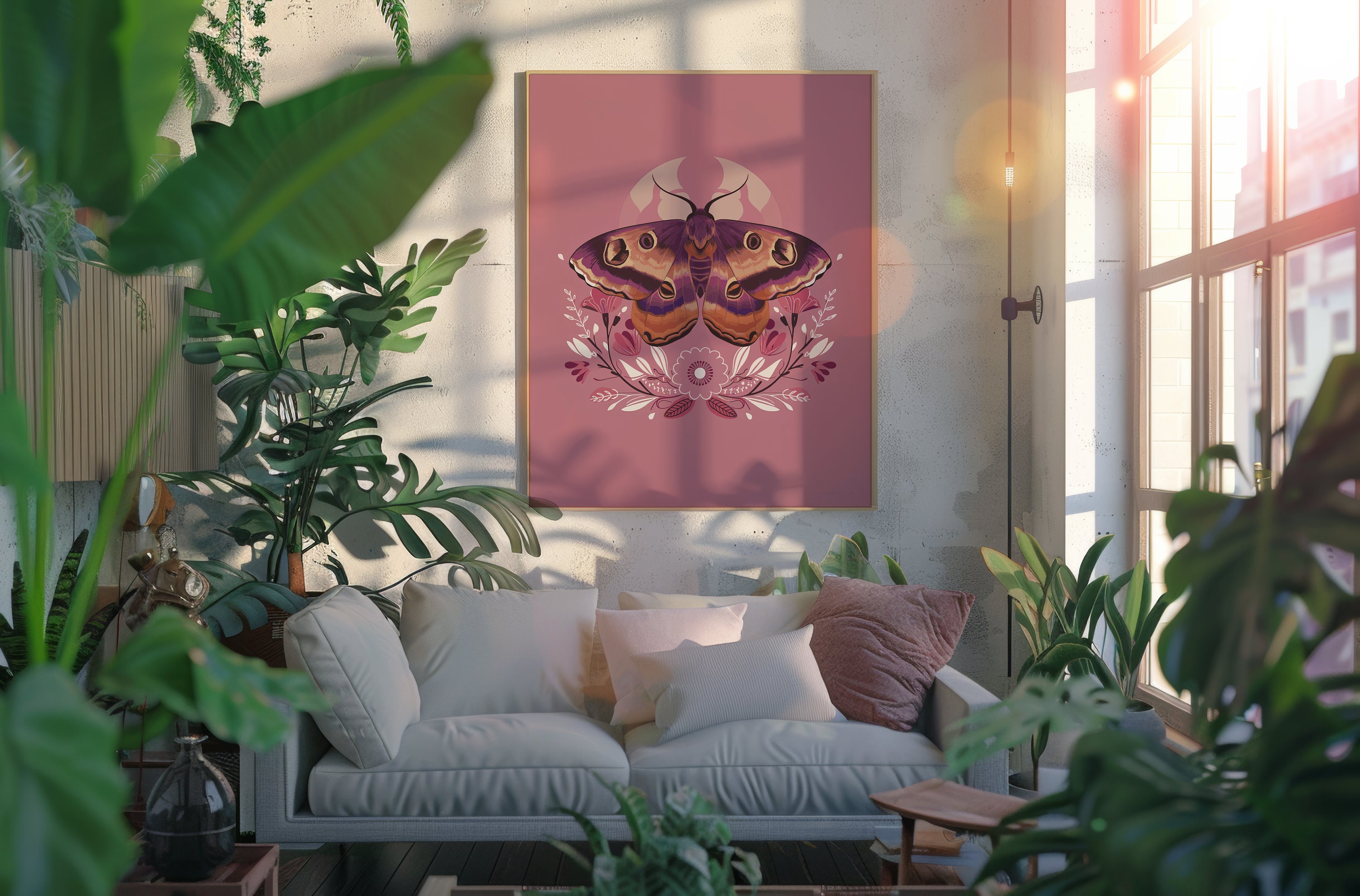 Pink Moth Art Print | Granny's Cloak, Girly Decor (digital Download) - Etsy