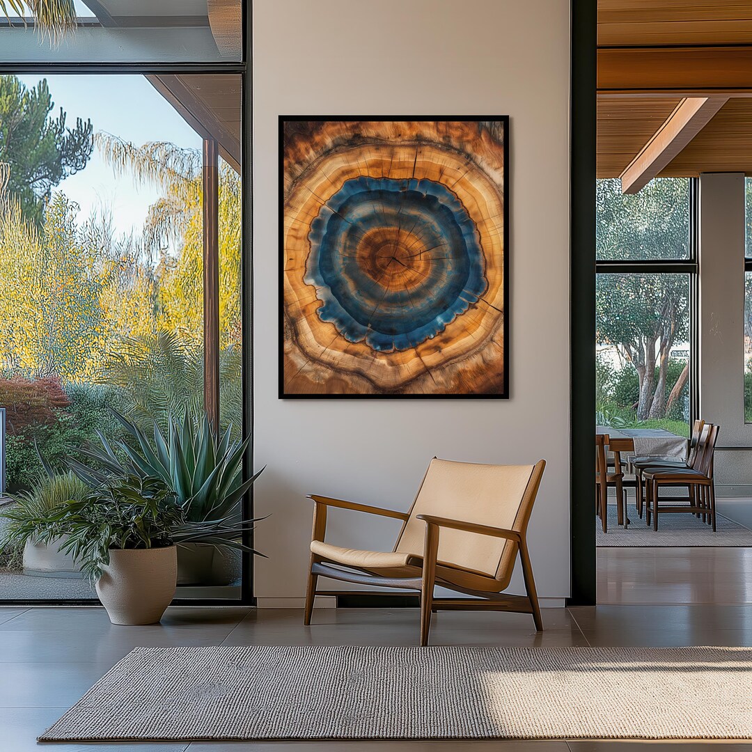 Oak Tree Ring Art Print | Rustic Wood Grain, Modern Wall Decor - Etsy