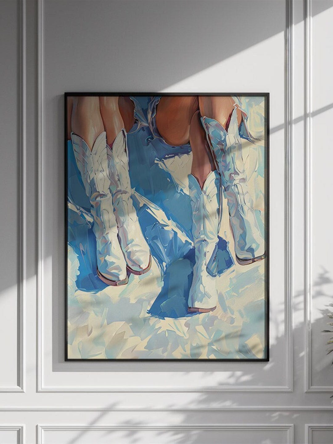 Blue Coastal Cowgirl Wall Art Digital Download | Abstract Boots ...