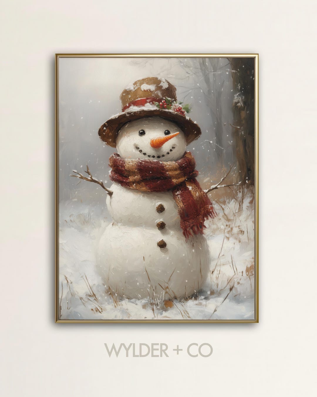 Rustic Snowman Art Printable for Holiday Country Winter Farmhouse Decor ...