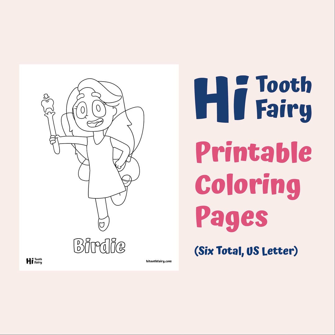 Tooth Fairy Printable Coloring Pages for Kids, Tooth Fairy Activity ...