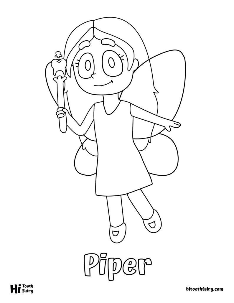 Tooth Fairy Printable Coloring Pages for Kids, Tooth Fairy Activity ...
