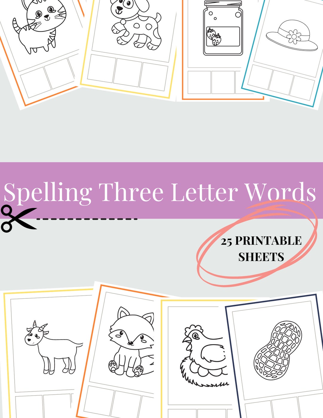 Kindergarten and First Grade Spelling Worksheets | Three Letter Word ...