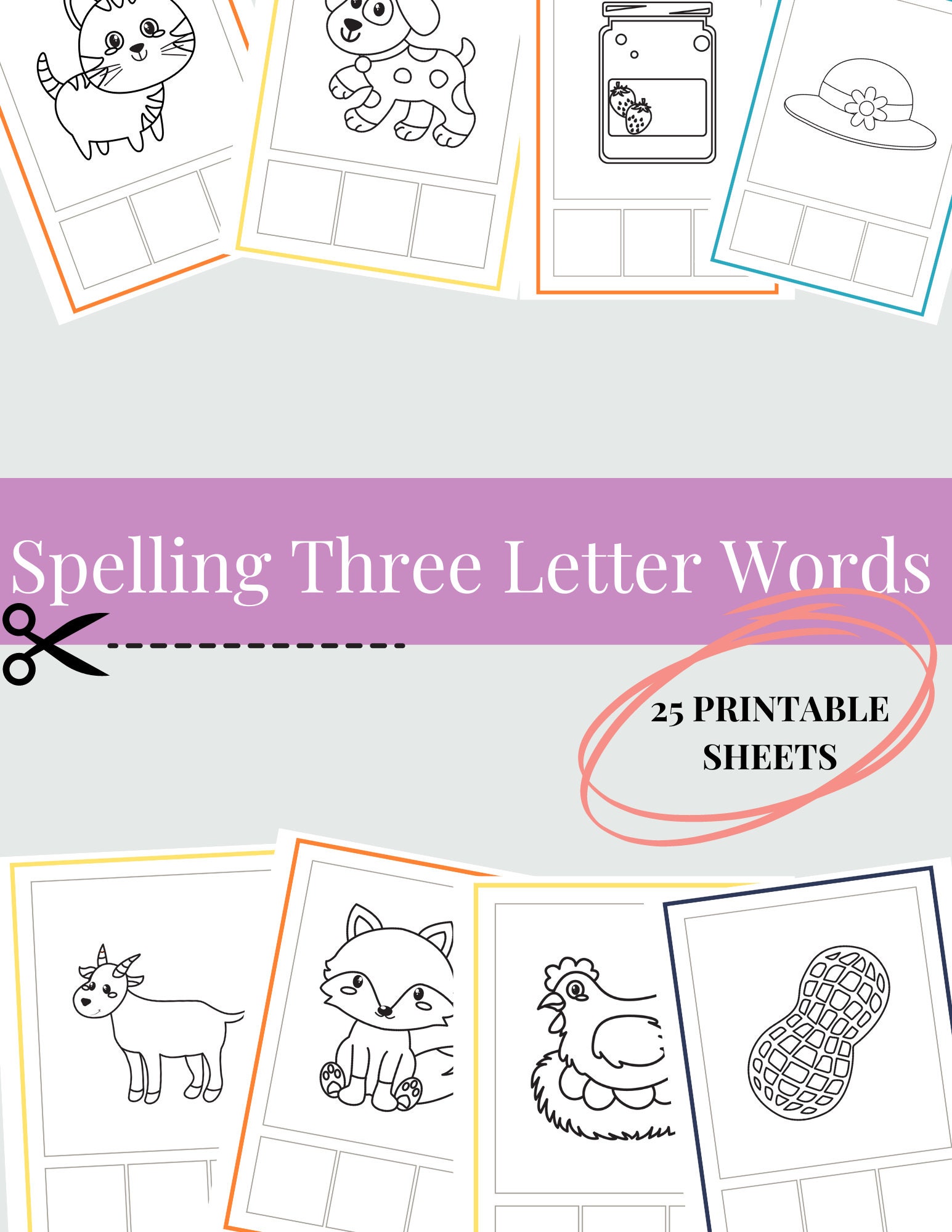 Kindergarten and First Grade Spelling Worksheets | Three Letter Word ...