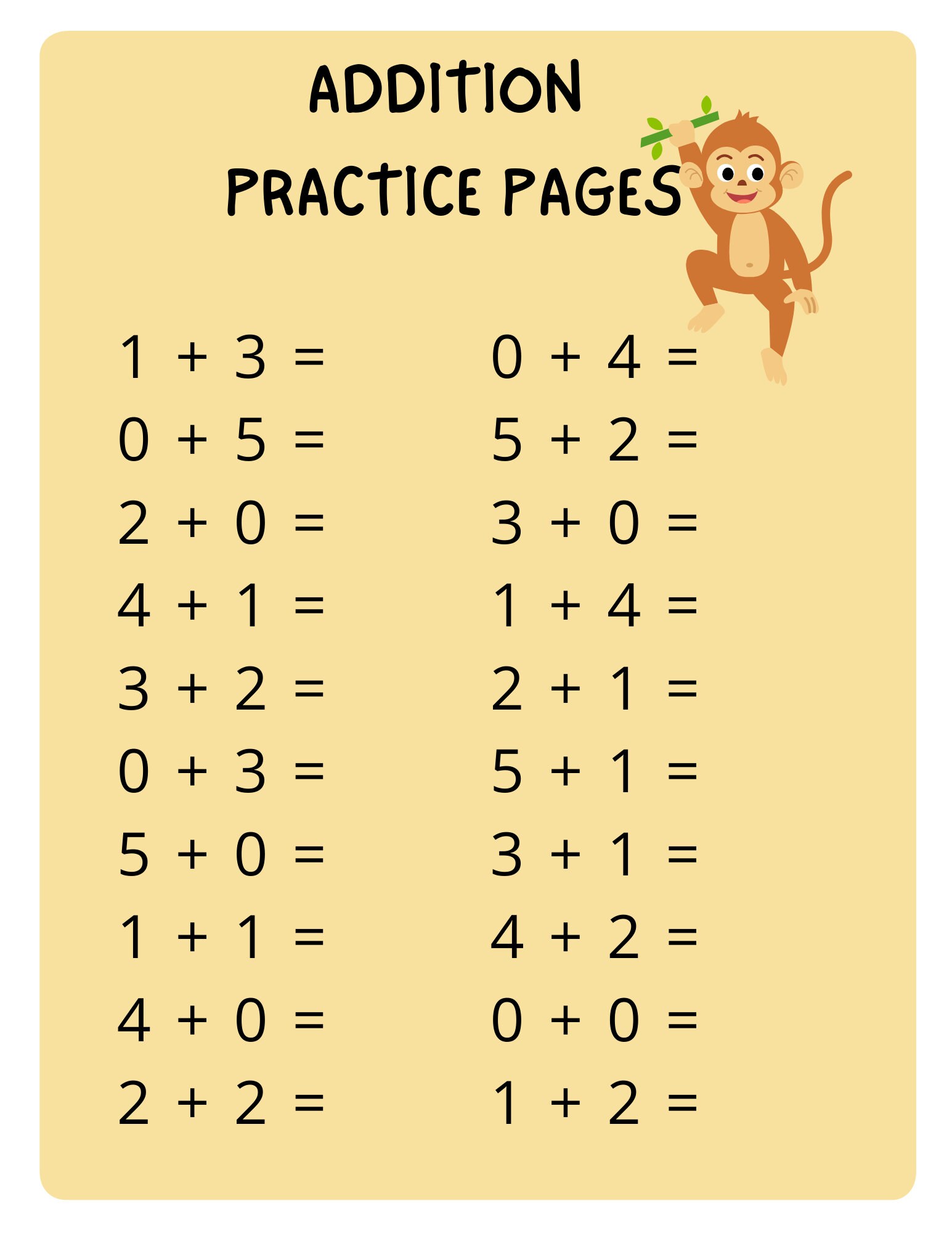 First Grade Math Work Sheets Addition & Subtraction Printable ...