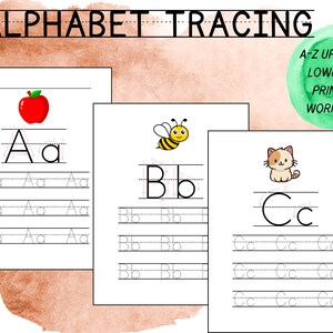 Alphabet Tracing Worksheets: A-Z Printable (digital Download) - Etsy