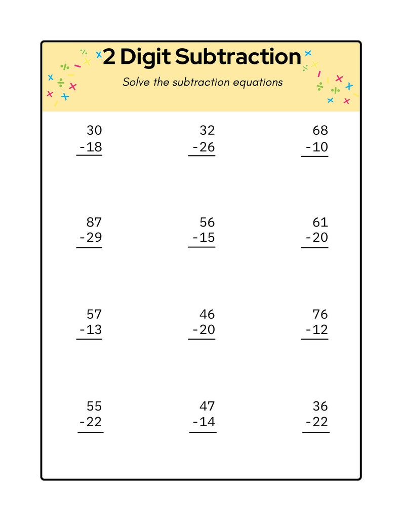 2nd Grade Addition & Subtraction Worksheets: Doubles Math (PDF ...