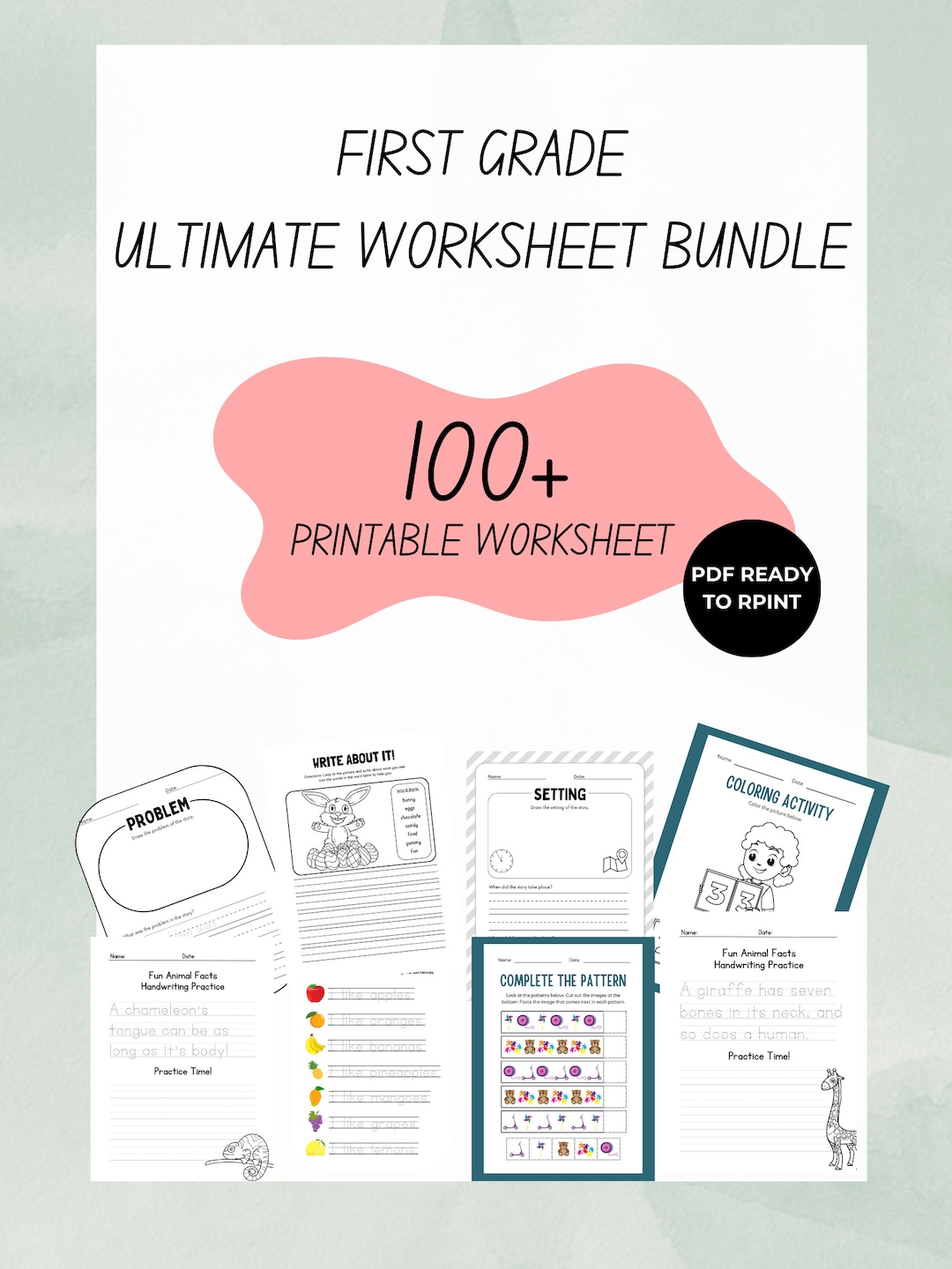 First Grade Writing Worksheets | Writing Printable Worksheets Set ...